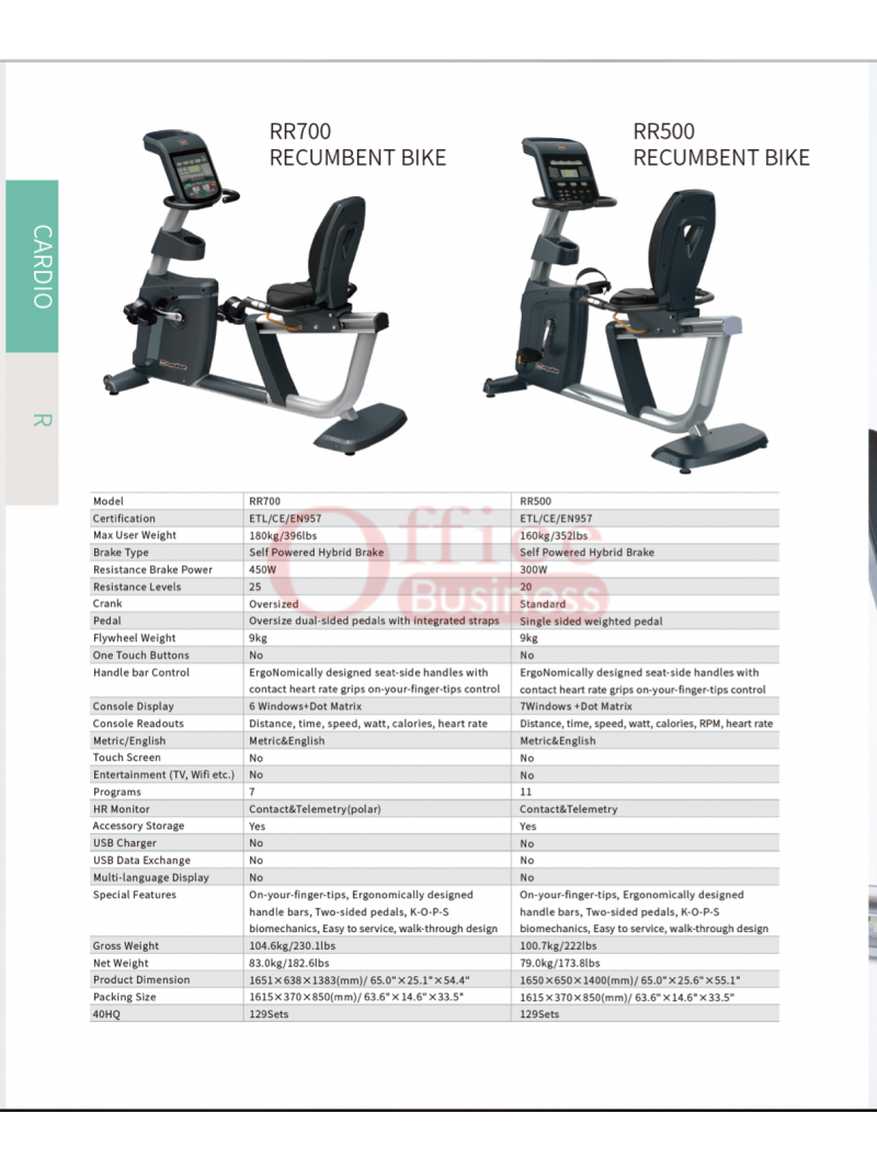 impulse RR700 recumbent bike อุปกรณ์เครื่องใช้สำนักงาน เครื่องใช้สำนักงาน