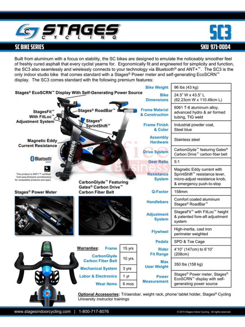 Stages SC3 Indoor Cycling อุปกรณ์เครื่องใช้สำนักงาน เครื่องใช้สำนักงาน